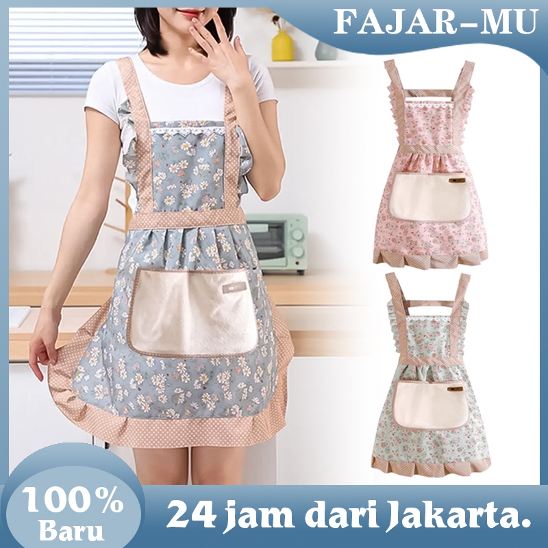 Jual Celemek Masak Celemek Dapur Motif Bunga Apron Masak Anti Air ...