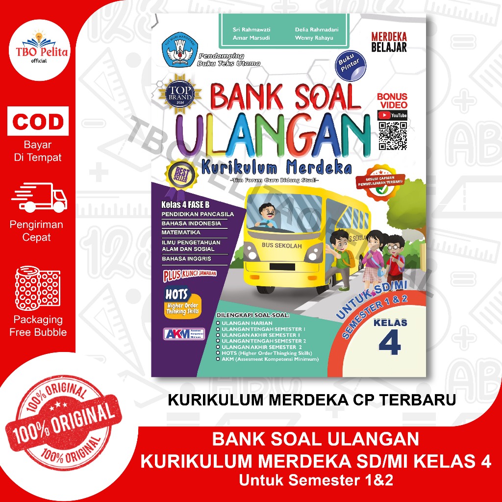 Jual Buku Bank Soal Ulangan Kurikulum Merdeka CP Terbaru SD/MI Kelas 4 (1 Buku isi semester 1&2 ...