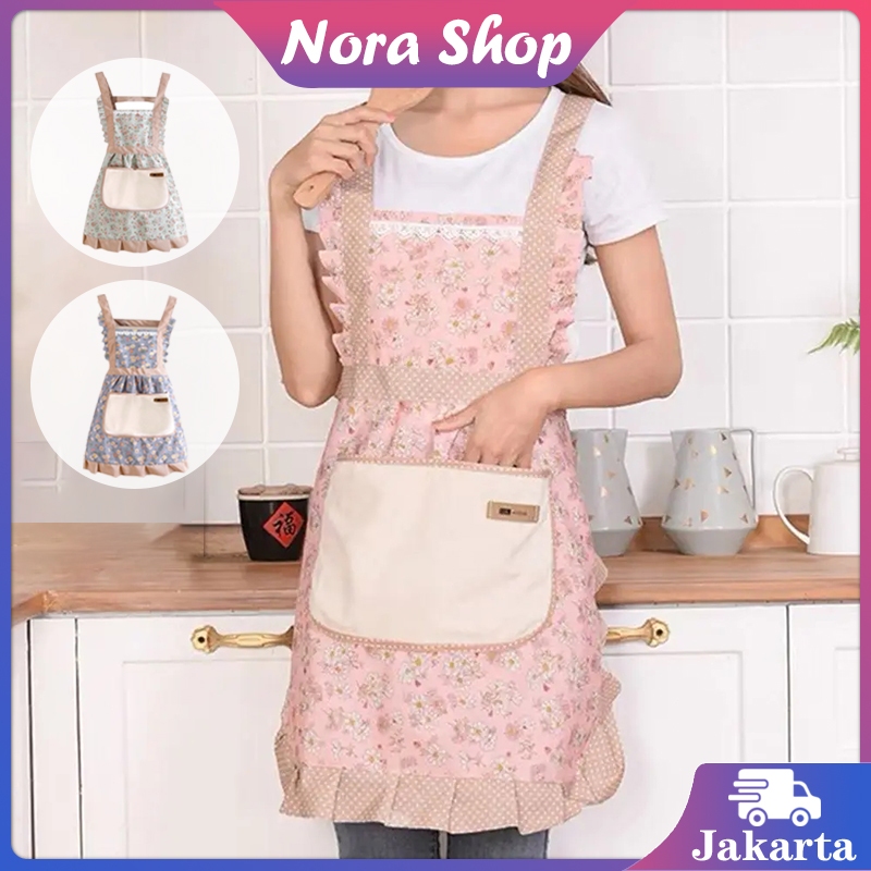 Jual Celemek Dapur Celemek Bunga Celemek Masak Estetik Apron Kitchen ...
