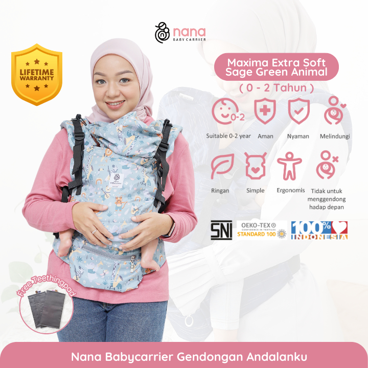 Jual GENDONGAN NEW BORN SSC MAXIMA EXTRA SOFT V2 SAGE GREEN ANIMAL 0 - 2 TAHUN | Shopee Indonesia
