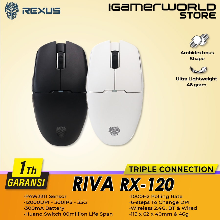 Jual Rexus RIVA RX120 / RX-120 Ultra Lightweight Wireless Triple ...
