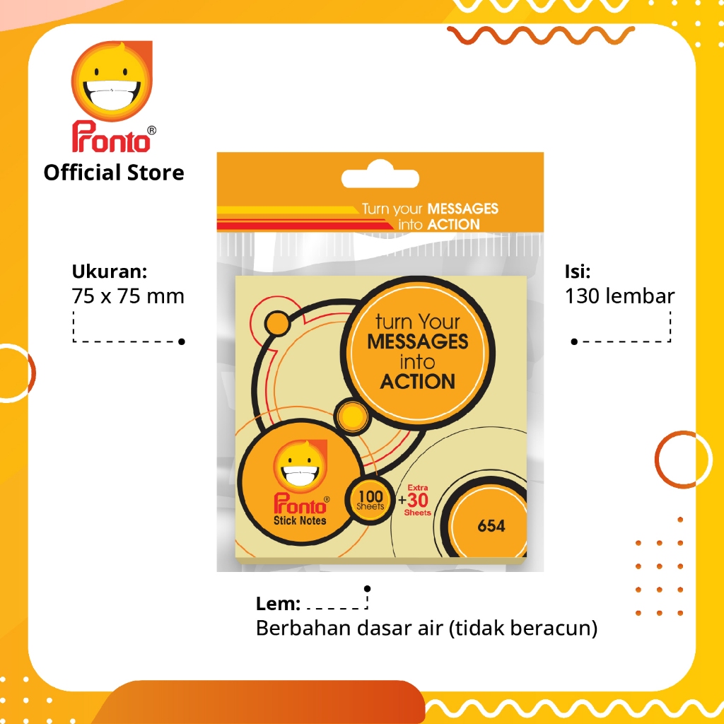 Jual Pronto Sticknotes Standard Yellow (75 X 75 mm) | Shopee Indonesia