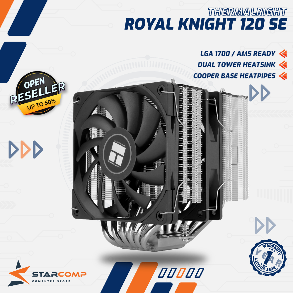 Jual THERMALRIGHT Royal Knight 120 SE CPU Cooler Dual Tower 6 Heatpipe Slim Fan | Shopee Indonesia
