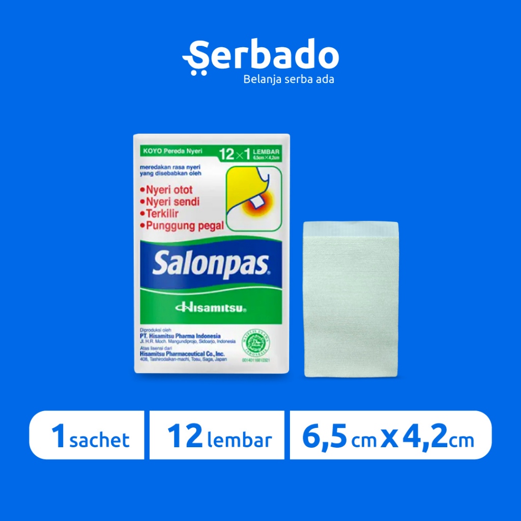 Jual Salonpas Koyo Kemasan Sachet 6.5cm x 4.2cm 1 Sachet (isi 12 lembar ...