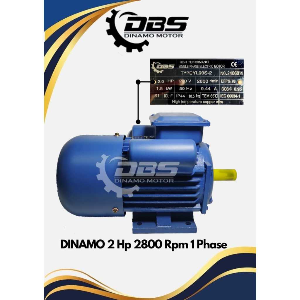 Jual Dinamo 2 Hp 2800 Rpm 1 Phase Merek DBS kondisi BARU | Shopee Indonesia