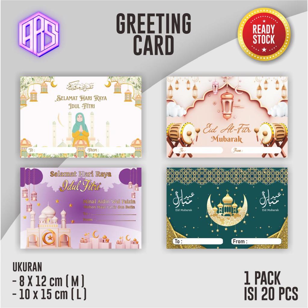 Jual (20pcs) Greeting Card Idul Fitri Kartu Ucapan Lebaran Gift Card ...