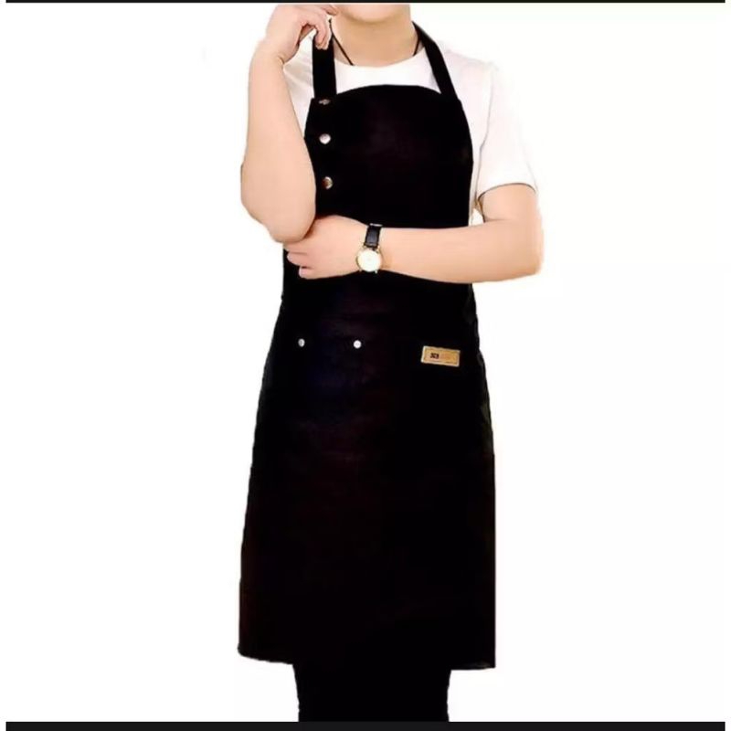 Jual One Two Cups Celemek Masak Apron Dapur Canvas Strap Kancing ...