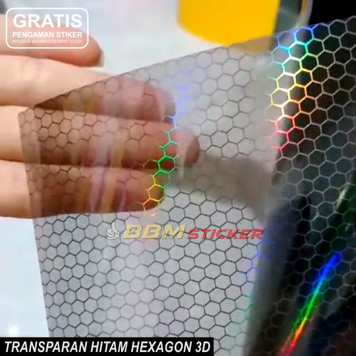 Jual Skotlet hybrid hologram 3d sarang tawon transparan hitam bening ...
