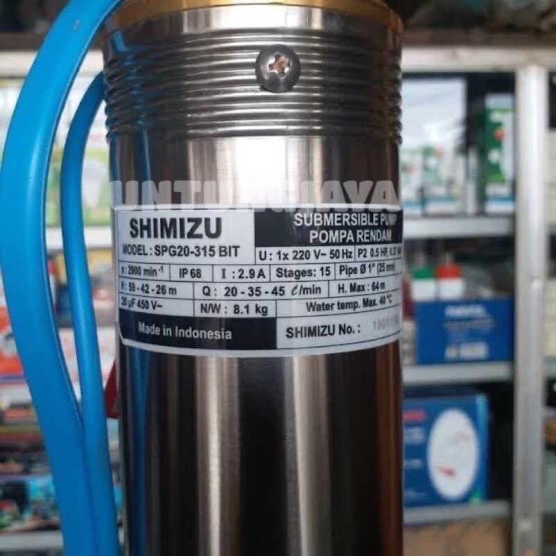 Jual POMPA SHIMIZU SPG 20 315 KABEL 40 METER 1/2 HP / POMPA SHIMIZU ...