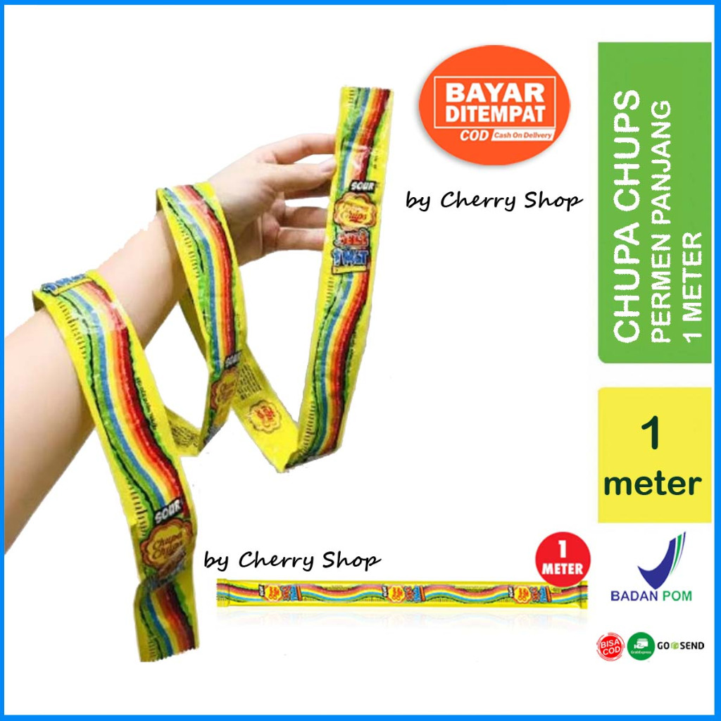 Jual [PANJANG 1 METER] Chupa Chups Sour Belts Soft and Chewy 1 meter 50g - Permen Jeli Rasa ...