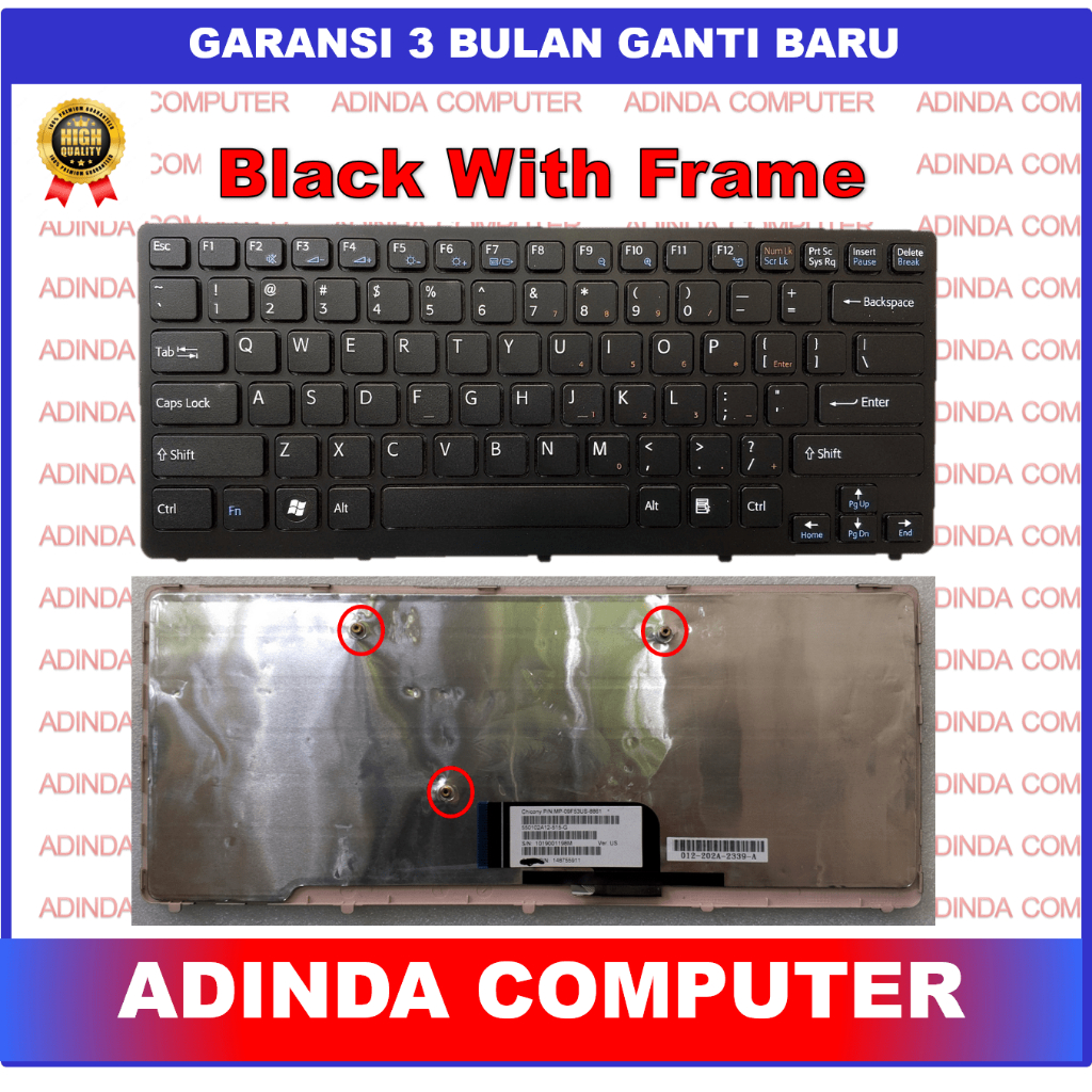 Jual Keyboard Sony VPC CW VGN-CW VPC-CW PCG-61111L CW15FX CW16EC Black ...