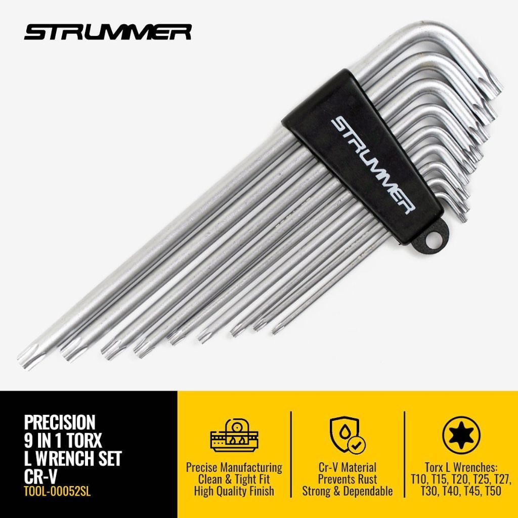 Jual Kunci L Torsi Bintang Strummer 9 in 1 Precision Torx L-Wrench Set ...