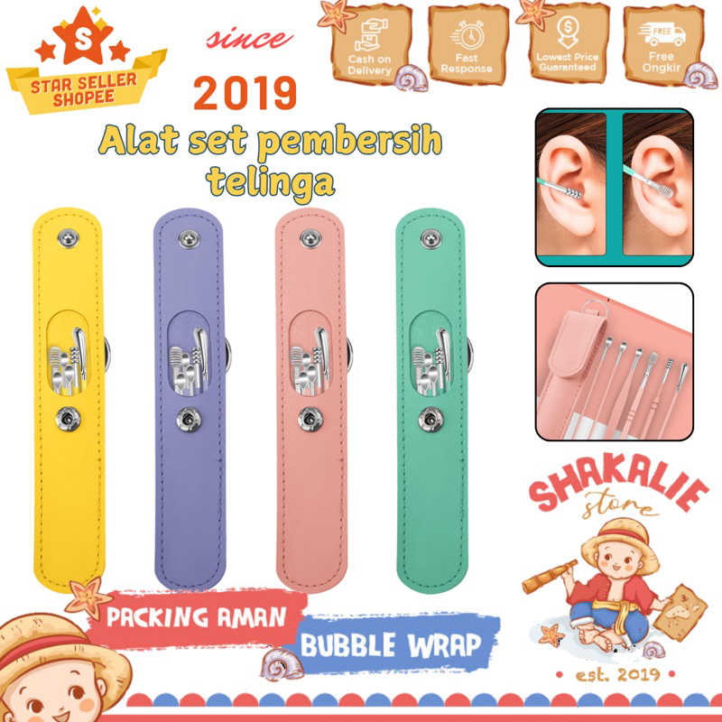 Jual Alat Set Pembersih Telinga Pouch 6in1 Korek Kuping Stainless Steel ...