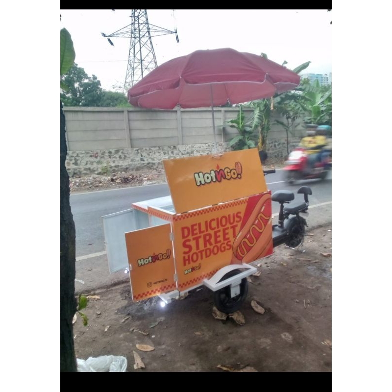 Jual Gerobak keliling sepeda listrik hotdog custom ukuran sesuai p ...