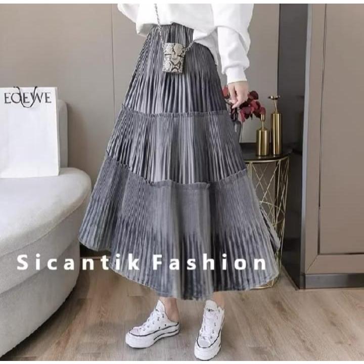 Jual GS- ROK SUSUN BLUDRU/ ROK WANITA/ROK PLISKET PANJANG/ROK MUSLIM/ROK PLEATED/MAXY SKIRT ...