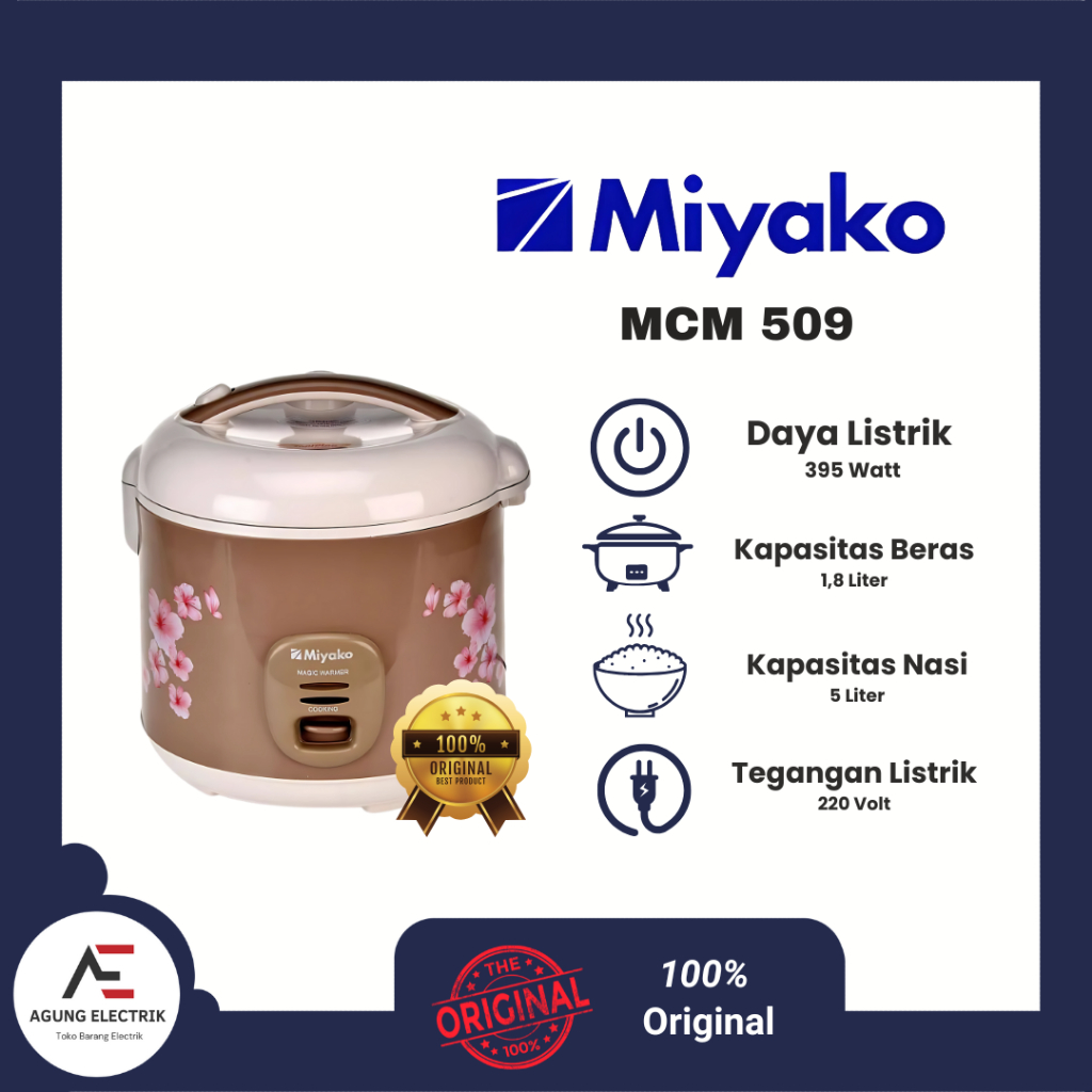 Jual Rice Cooker Miyako MCM 509 | Daya Listrik 395 Watt | Shopee Indonesia