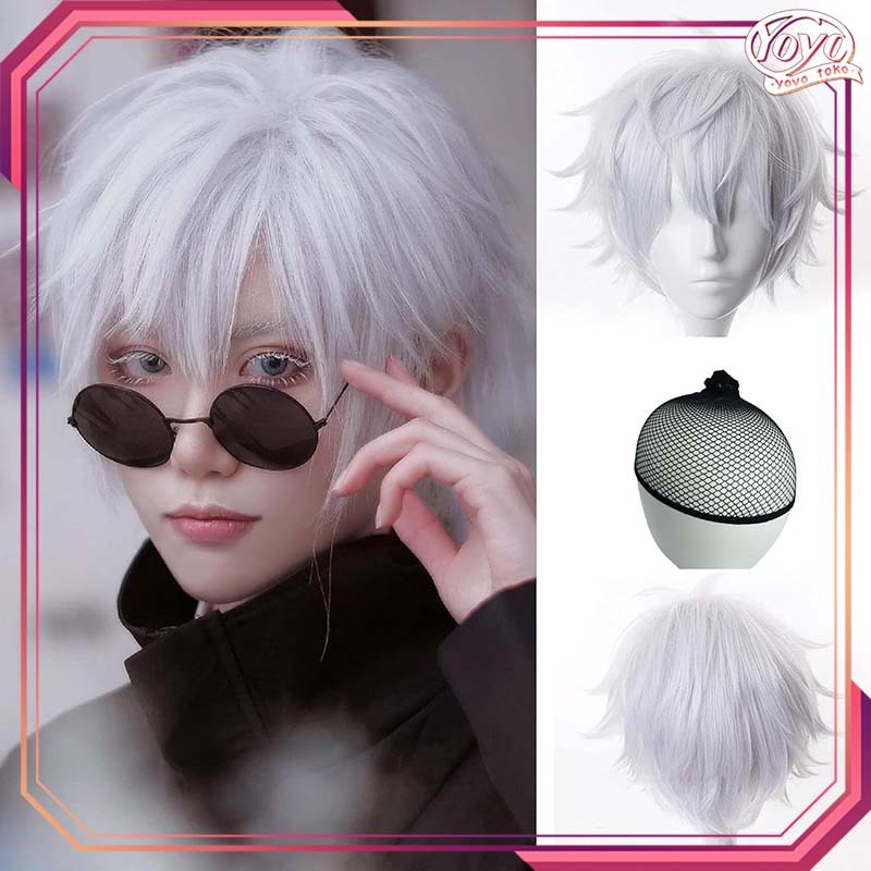 Jual Wig Pendek Anime Jujutsu Kaisen Gojo Satoru Rambut Palsu Anime ...