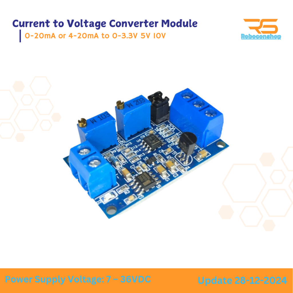 Jual Current to Voltage Converter Module 0-20mA or 4-20mA to 0-3.3V 5V ...
