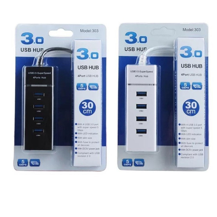 Jual USB HUB 4PORT 3.0 SPEED 120 Mbps 1,2m | 30cm | Shopee Indonesia
