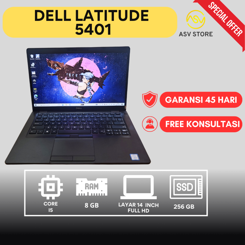 Jual DELL LATITUDE 5401 CORE I5 9400H RAM 8GB SSD 256GB LAPTOP BEKAS ...