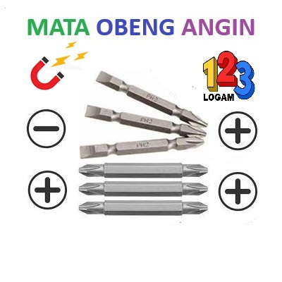 Jual Mata Bor Obeng Angin PH 2 Magnet +/+ & +/- Plus Minus 65 mm ...