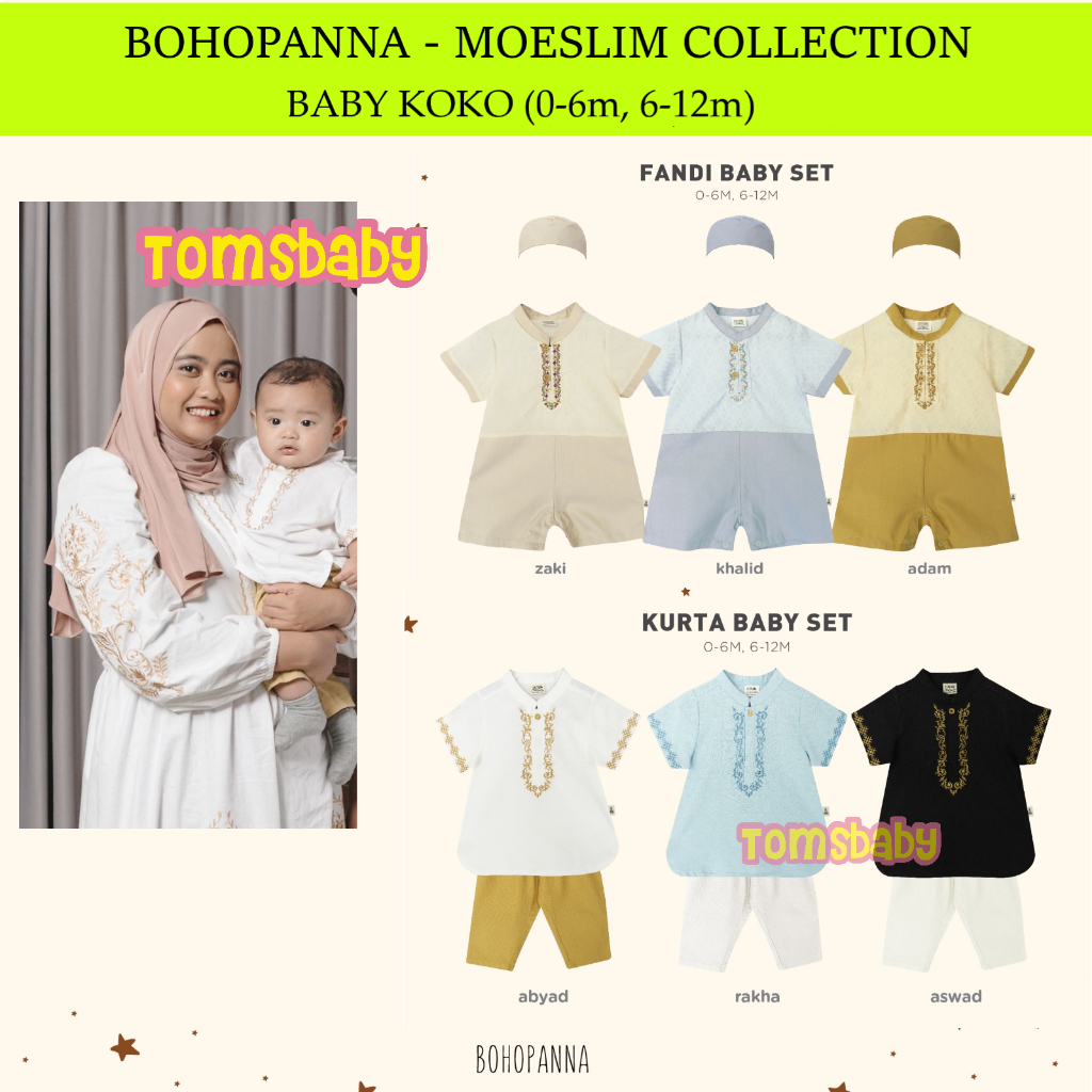 Jual [TOMS] [0-12bln] BOHOPANNA (1set) FANDI Baby Set | KURTA Baby Set ...