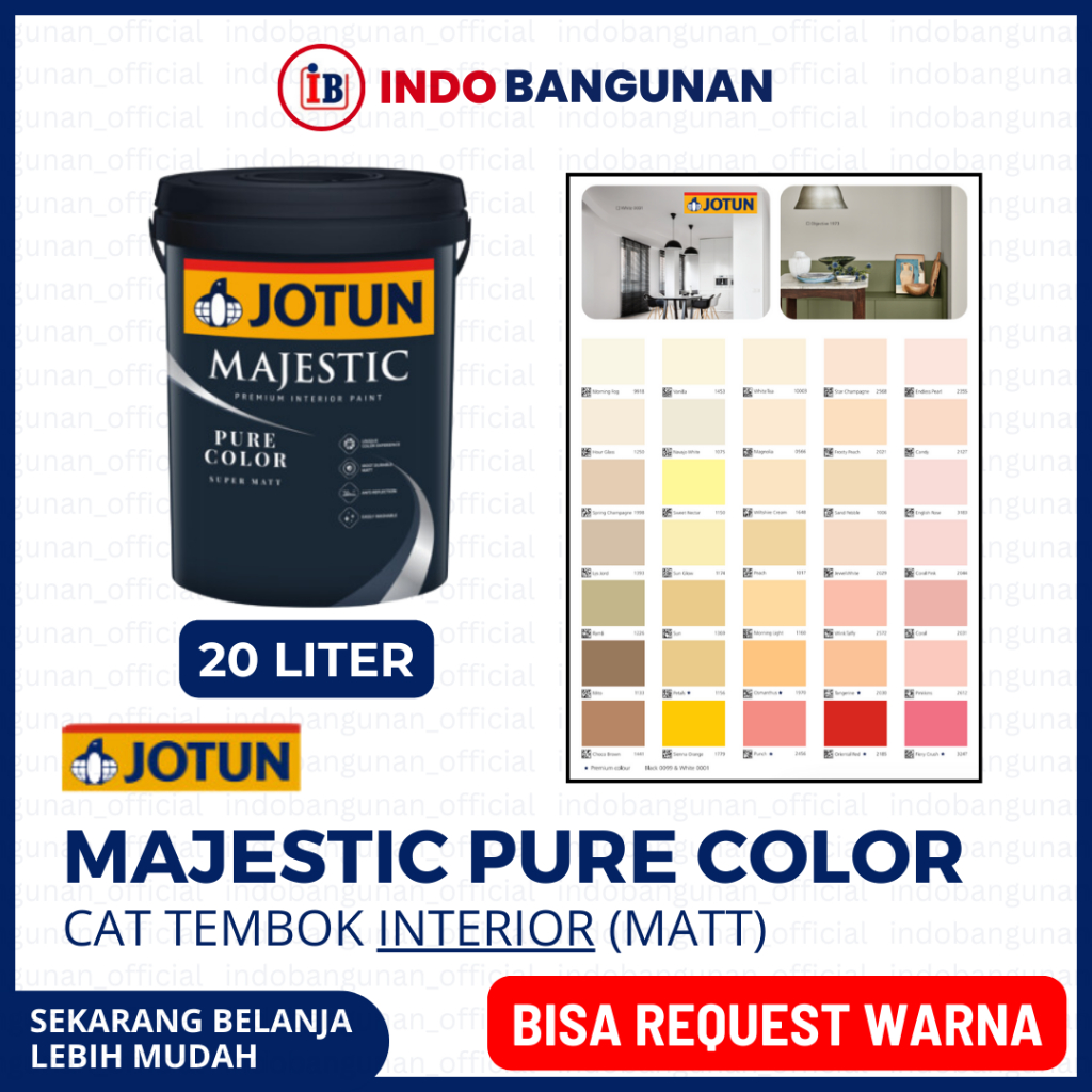 Jual CAT TEMBOK INTERIOR JOTUN MAJESTIC PURE COLOR 20LT / BISA REQUEST ...