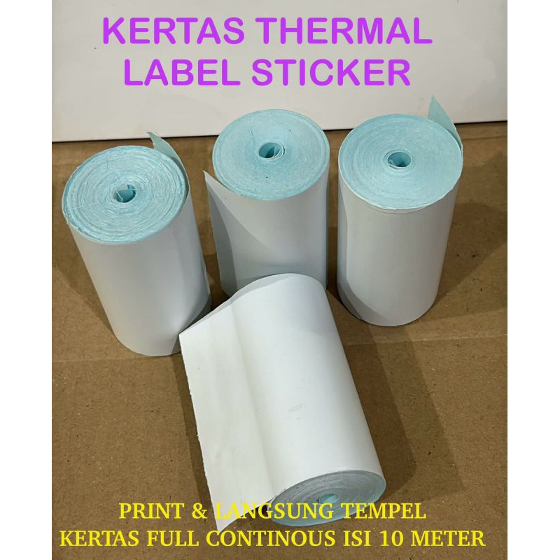 Jual Kertas Thermal Label Stiker 80mm Panjang 10 meter continuous 80 mm ...