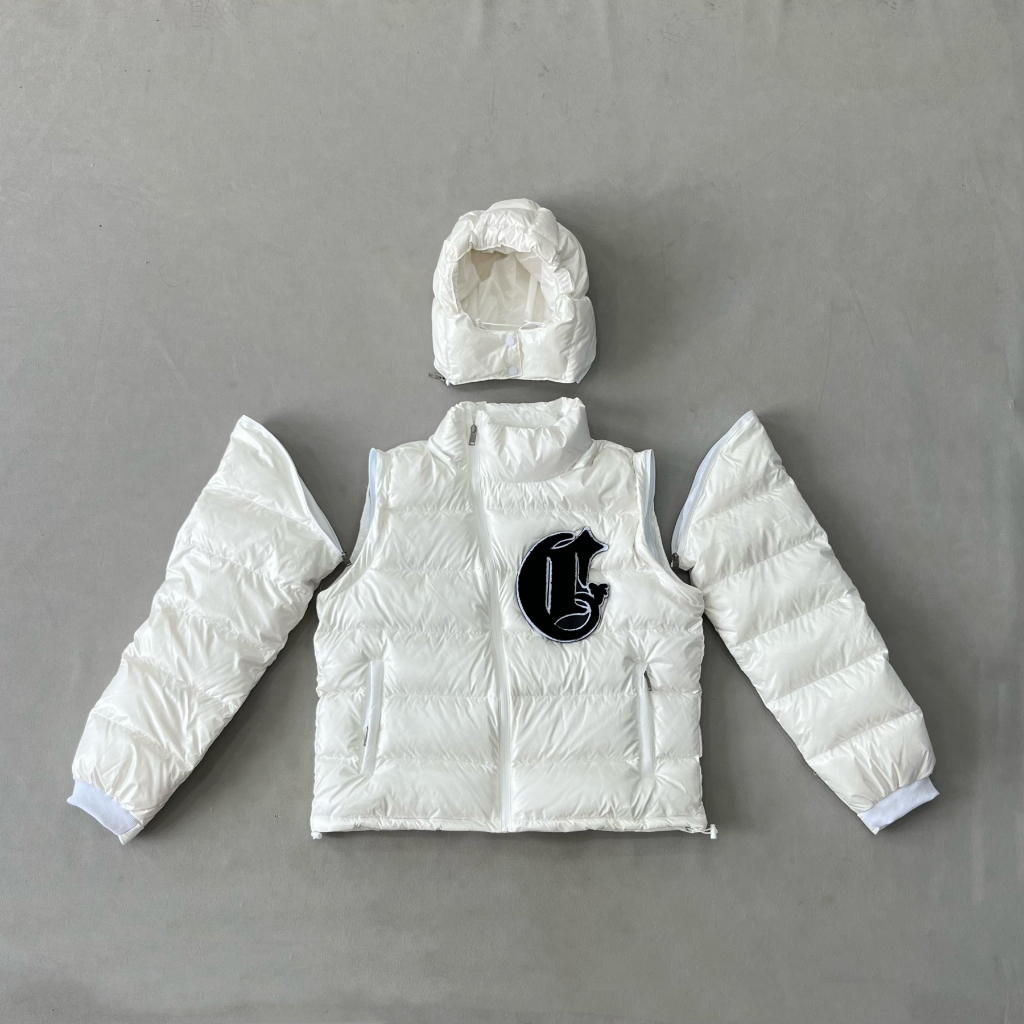 Jual Corvidae Puffer Jacket - White Shiny | Shopee Indonesia