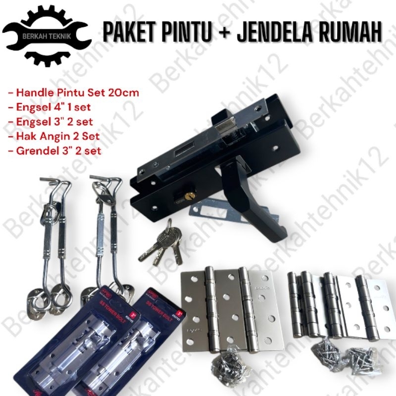 Jual PAKET LENGKAP 1 PINTU 2 JENDELA Handle Pintu 20cm Set Kunci Pintu ...