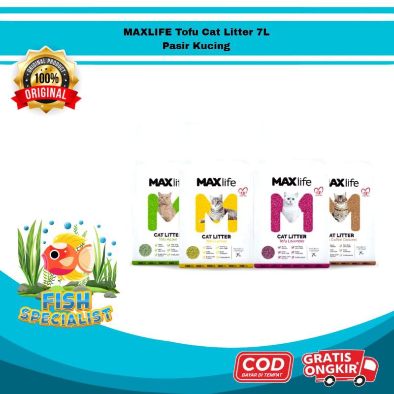 Jual INSTANT MAXLIFE TOFU CAT LITTER 7L Pasir Kucing Max Life Cats ...