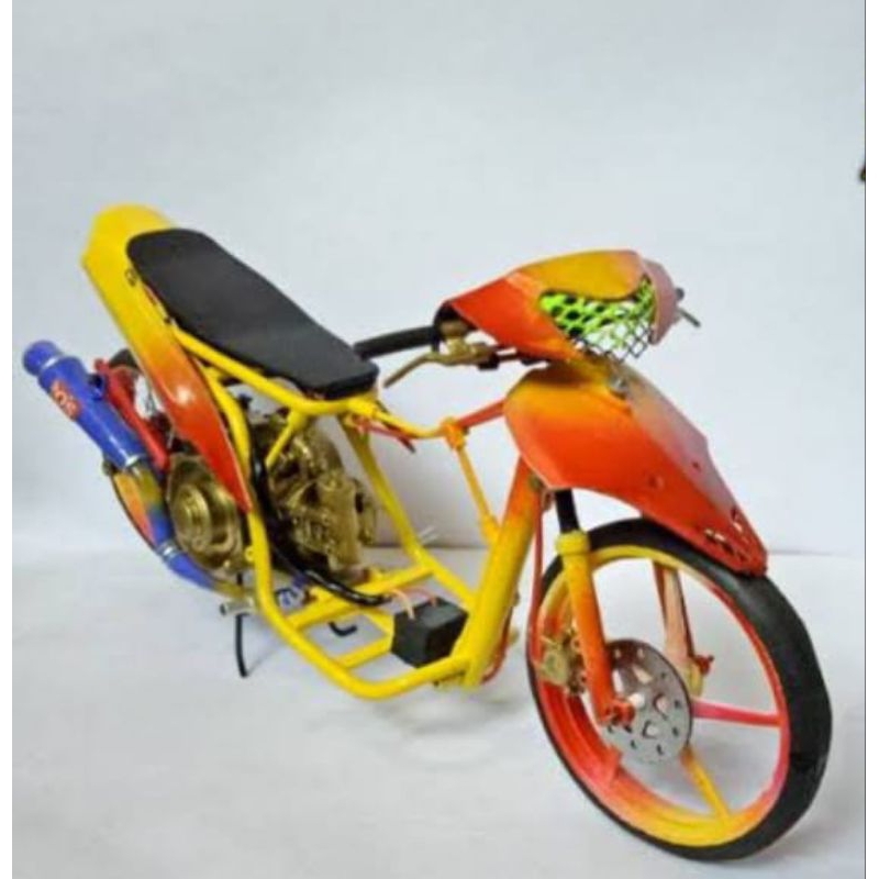 Jual diecast miniatur motor drag Yamaha Mio full set | Shopee Indonesia