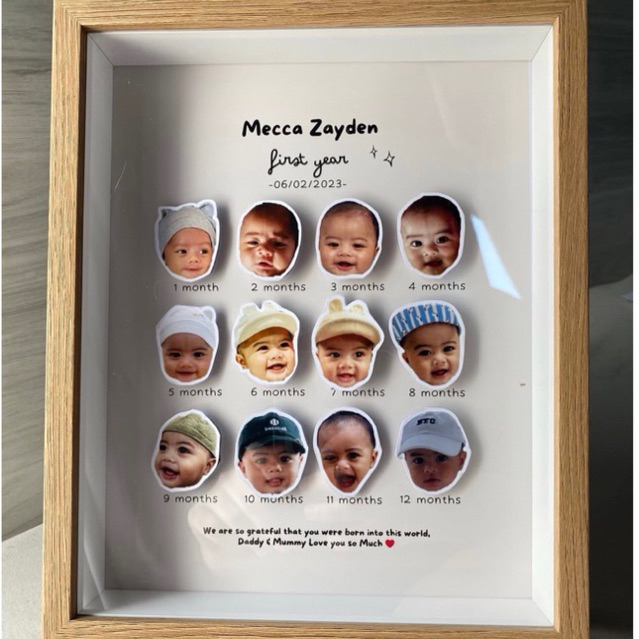 Jual 3D frame foto bayi tahunan / Hadiah Baby born / 3D foto bayi ...