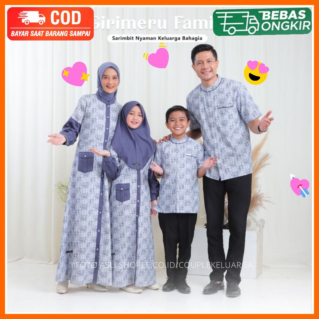 Jual Sarimbit Keluarga 2025 Terbaru SARIMBIT LUBI GIRIMERU FAMILY NAVY ...