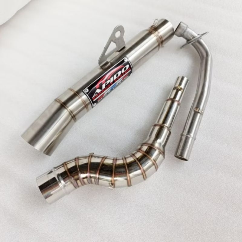 Jual 1set Apido Exhaust OPEN Tube pipe wave 100 110 125 xrm fury smash ...