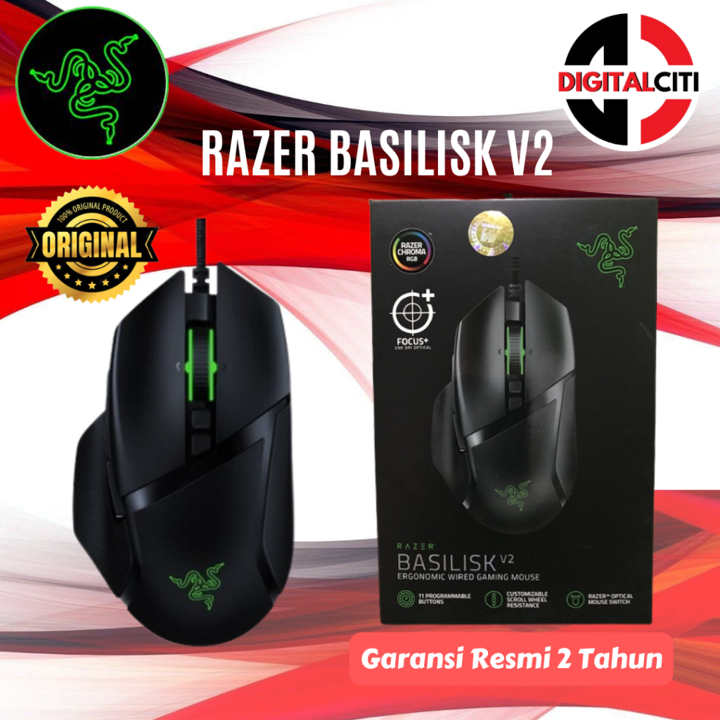 Jual Razer Basilisk V2 Ergonomic Wired Gaming Mouse Garansi Resmi ...