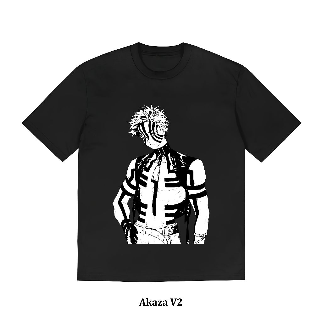 Jual T-Shirt | Kaos Anime | Akaza V2 Black Premium Cotton Combed 24s ...