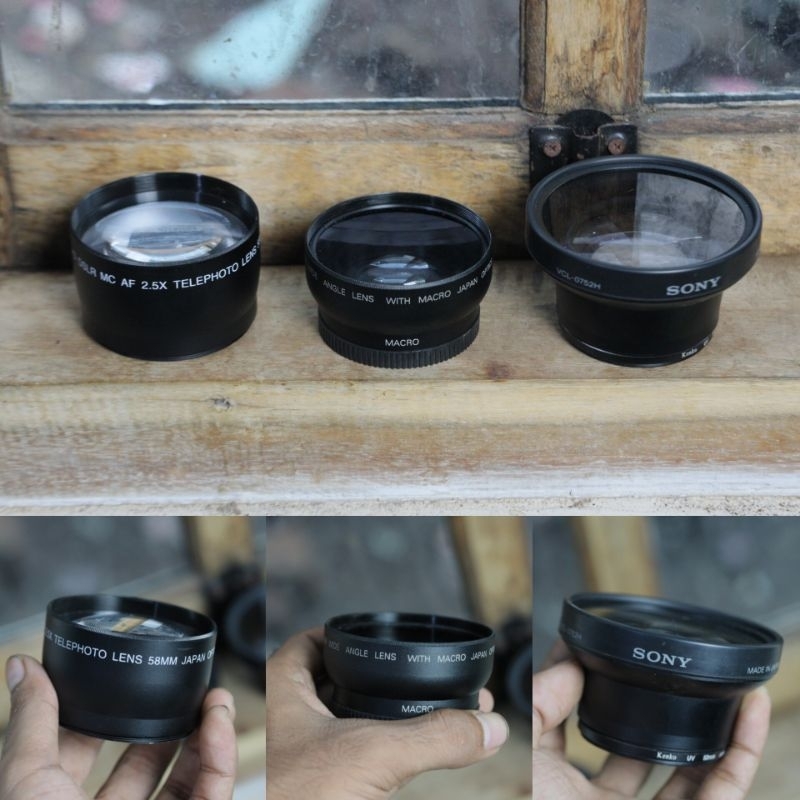 Jual konverter adapter lensa telephoto dan wide angel bisa untuk bahan ...