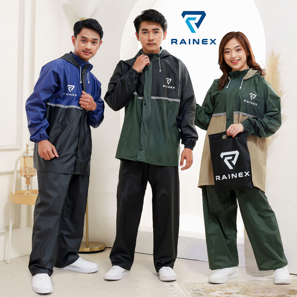 Jual JAS HUJAN/MANTEL SET HOODIE PREMIUM QUALITY by RAINEX RAINCOAT (PRIA & WANITA) Minim Rembes ...