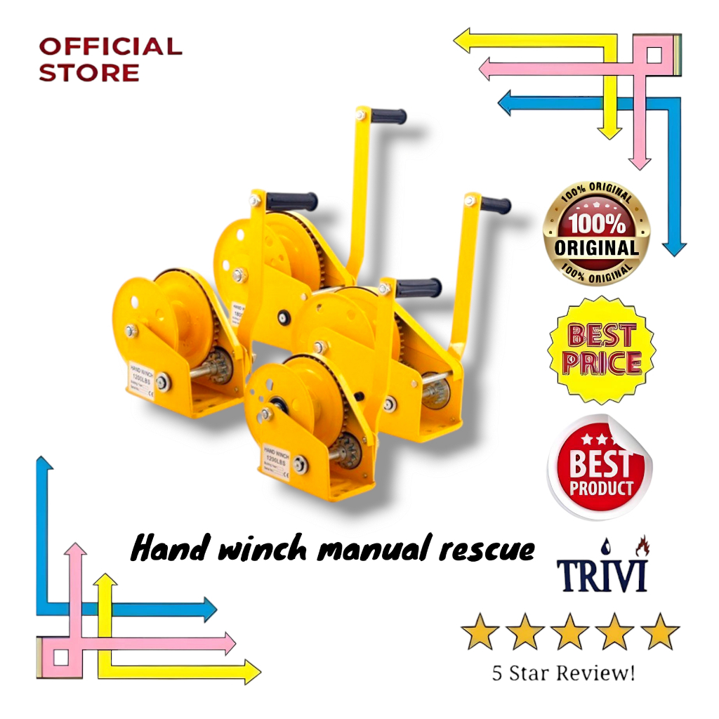 Jual hand winch manual rescue tripod sling hook high angle fall ...