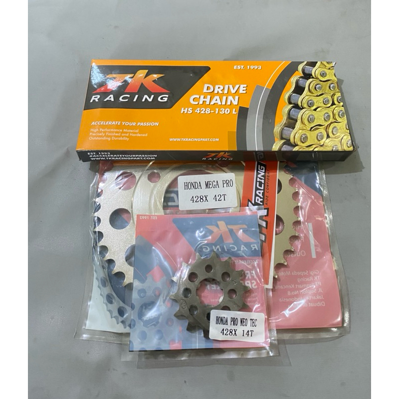 Jual Gear Gir Set TK RACING 428H CB150R - Megapro Old - Megapro New - Tiger - Sonic - Verza ...