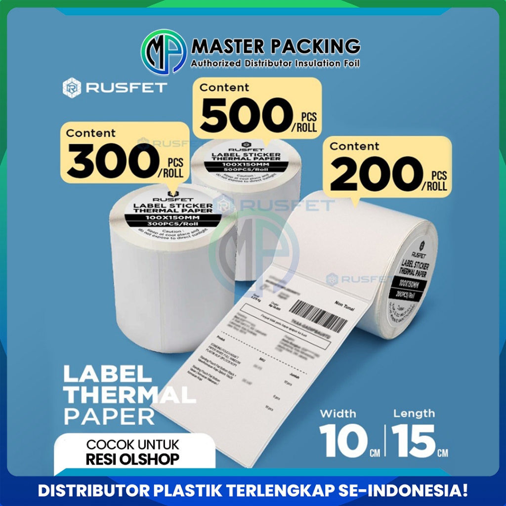 Jual Kertas Stiker Label Termal Sticker Thermal Paper Printer Resi ...