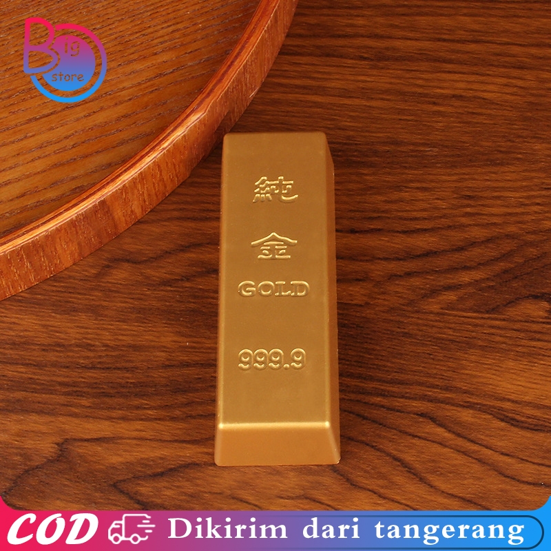 Jual Hiasan Gold Bar Logam Batang Emas Simulasi Emas Batangan Mainan ...