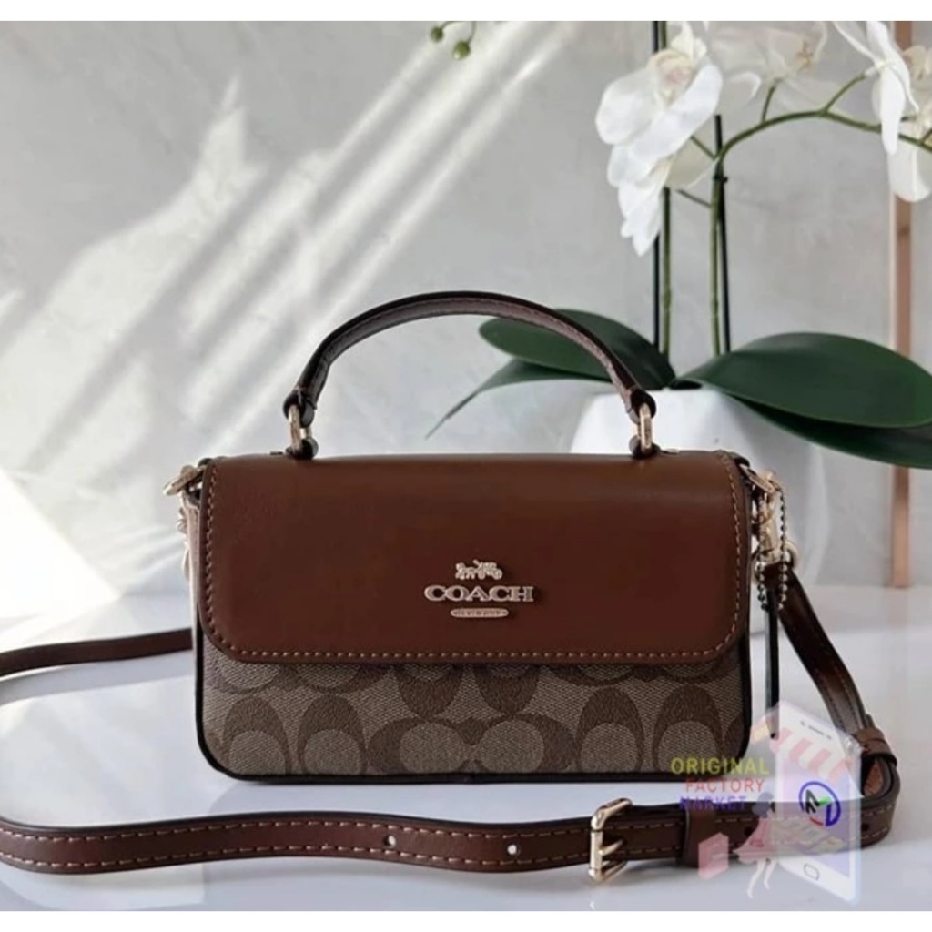 Jual Tas Ch Mini Josie Top Handle Crossbody In Blocked Signature Canvas ...