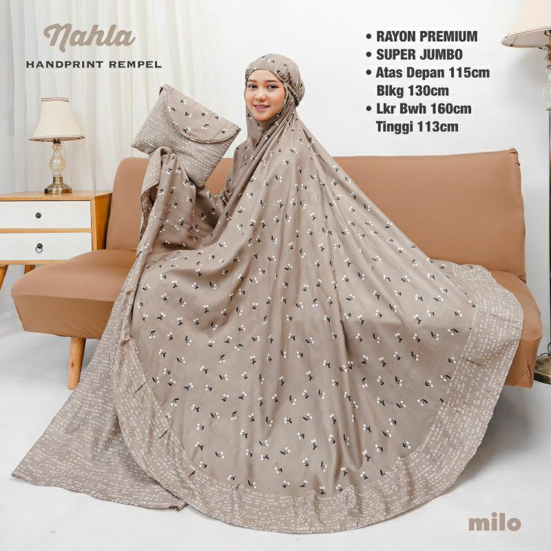 Jual Mukena Premium Dewasa Nahla Rayon Premium Extra Jumbo | Shopee ...