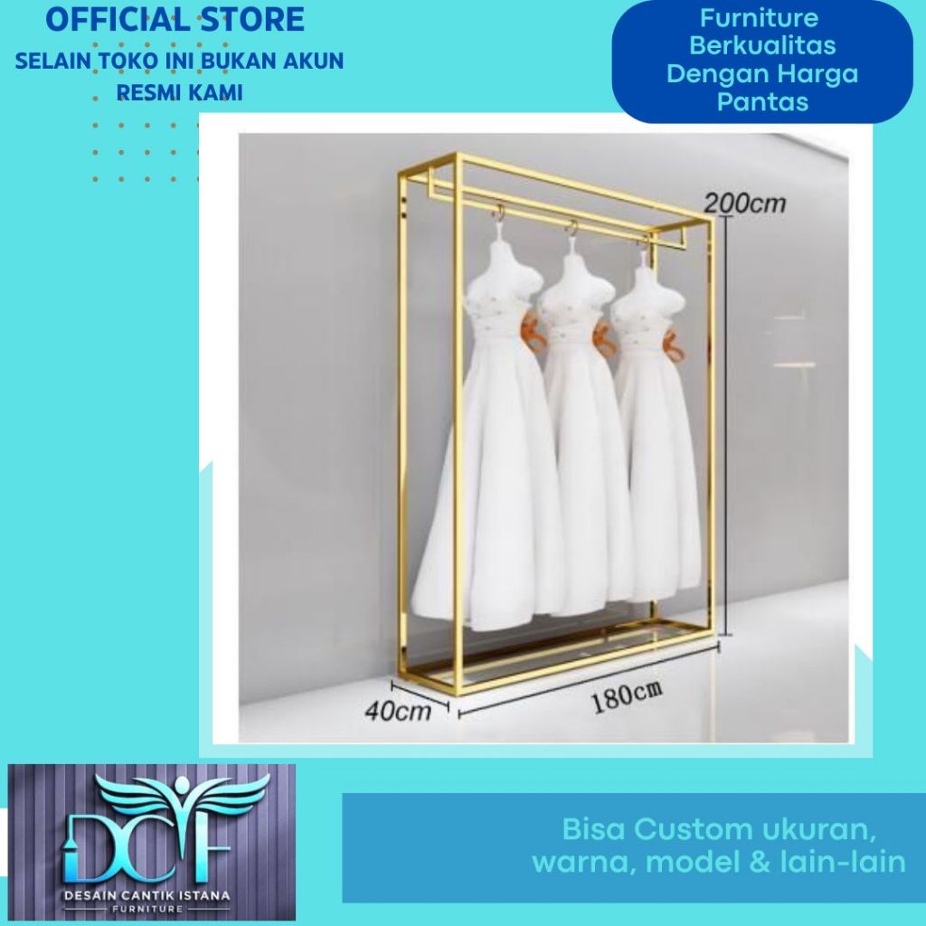 Jual Rak Display Toko Pakaian Gaun Pengantin Warna Gold | Shopee Indonesia