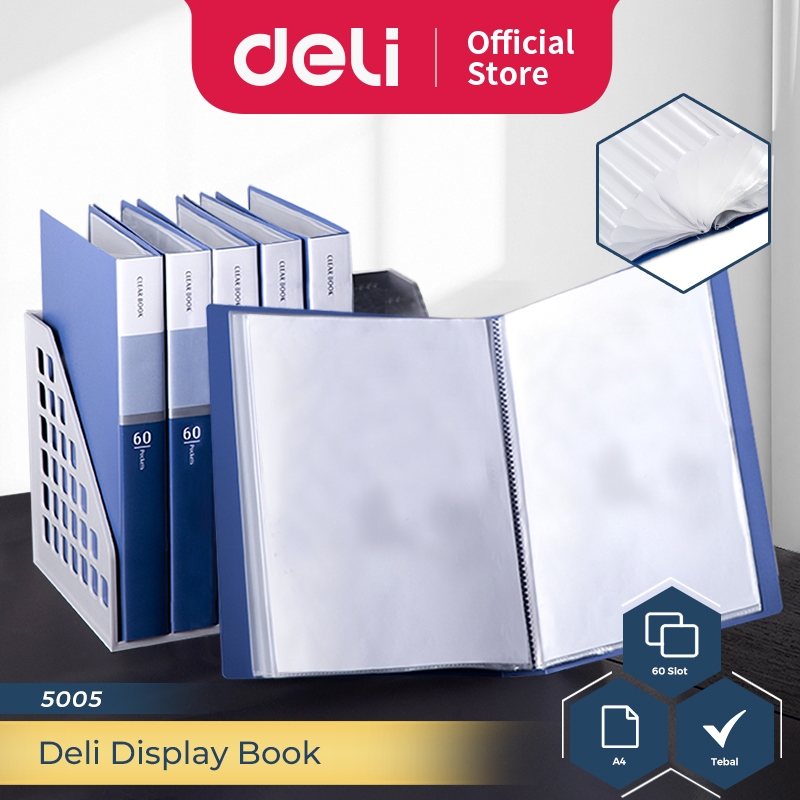 Jual Deli Display Book / Map Clear Holder / Document Keeper A4 60 ...