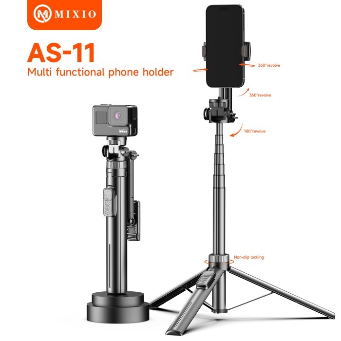 Jual MIXIO AS-11 Tripod Camera Premium 180CM Tongsis Bluetooth Remote ...