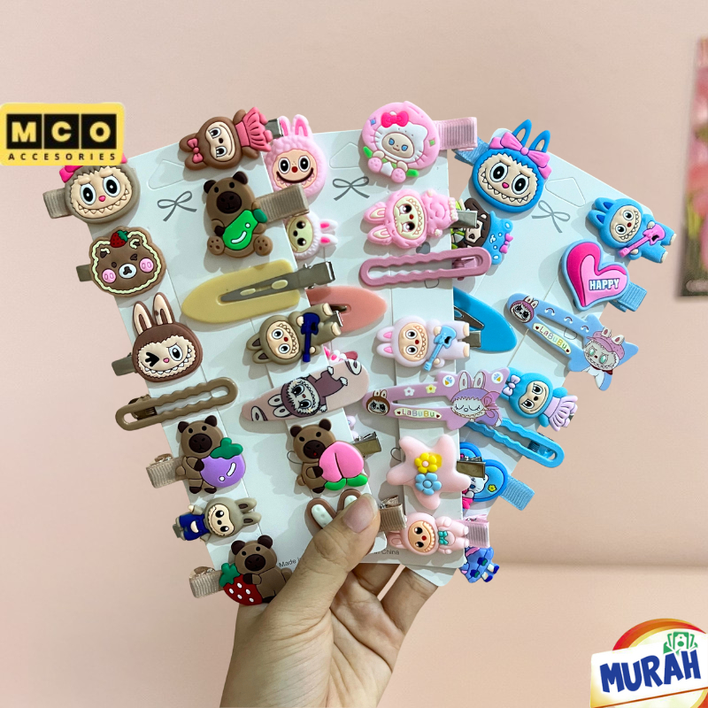Jual Set Jepit Rambut Anak Isi 14 Motif Kartun Labubu Aksesoris Rambut ...