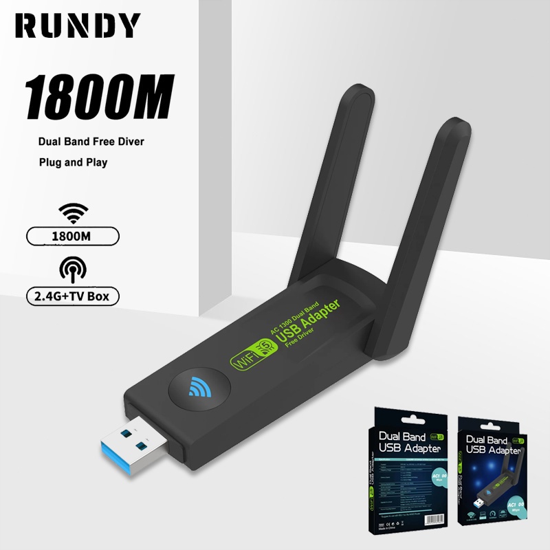 Jual RUNDY【COD】Adaptor USB WiFi Receiver 1800Mbps WiFi Receiver for Computer Laptop TV Box ...